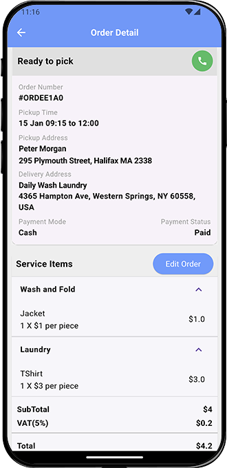 Dry cleaning, Laundry Pick-Up & Delivery Software Solution